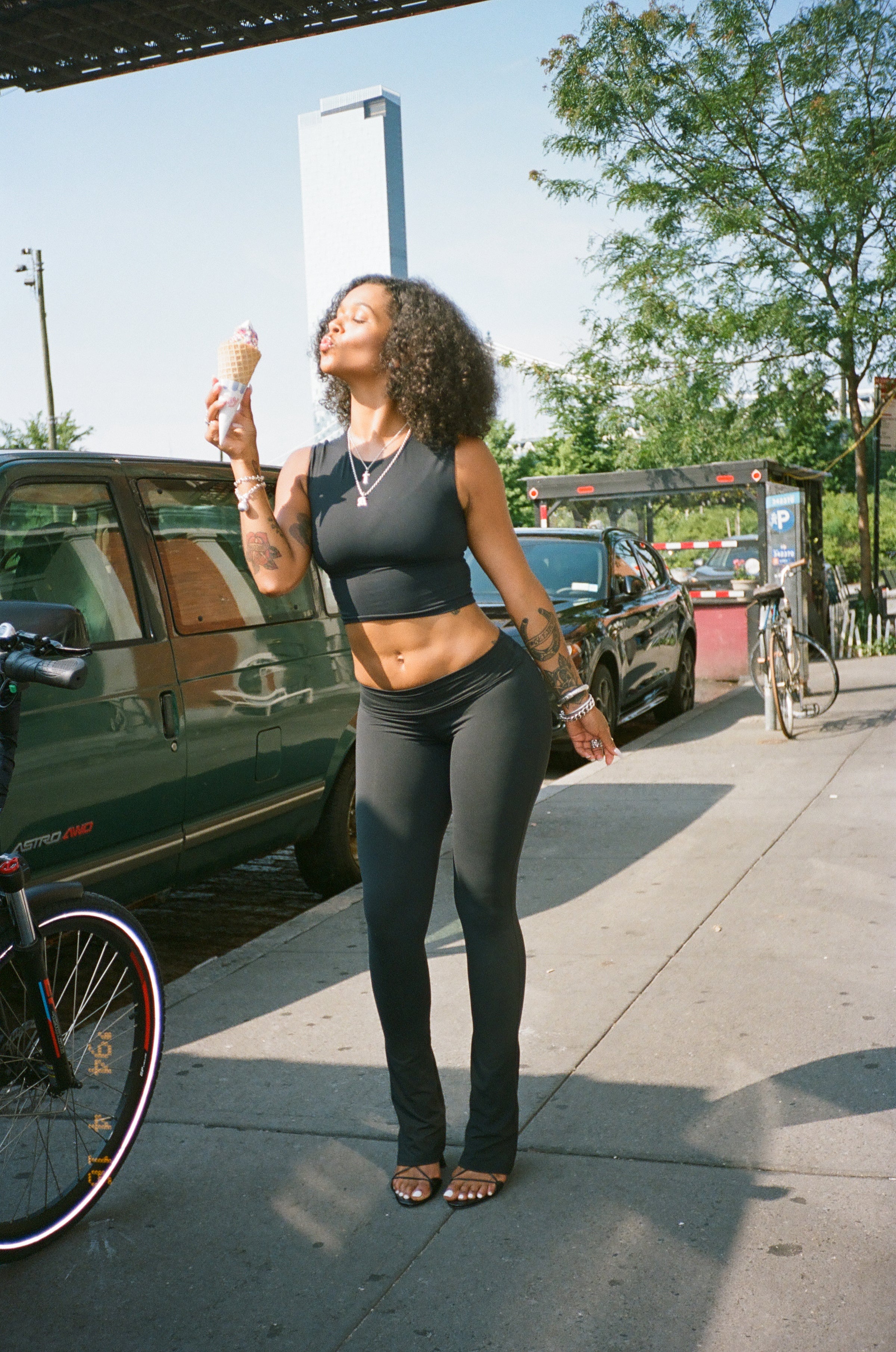 Black stacked leggings store
